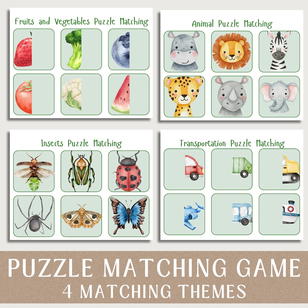Printable Matching Activity Printable Pack for Toddler - Hand Eye ...