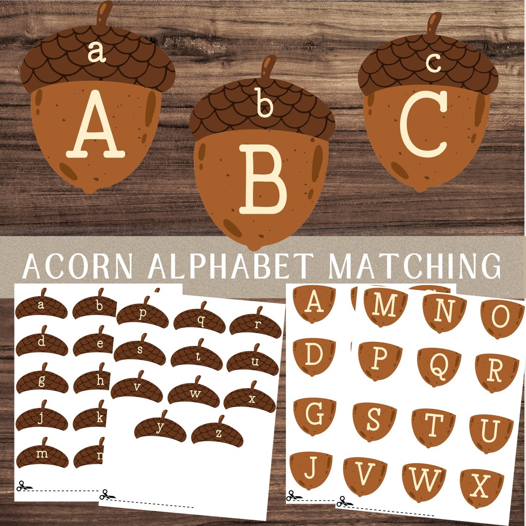 Acorn Alphabet Matching: Autumn Preschool Printable Activity - Etsy