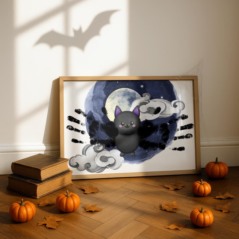 Halloween Bat Handprint Craft for Kids - Halloween Preschool Classroom ...