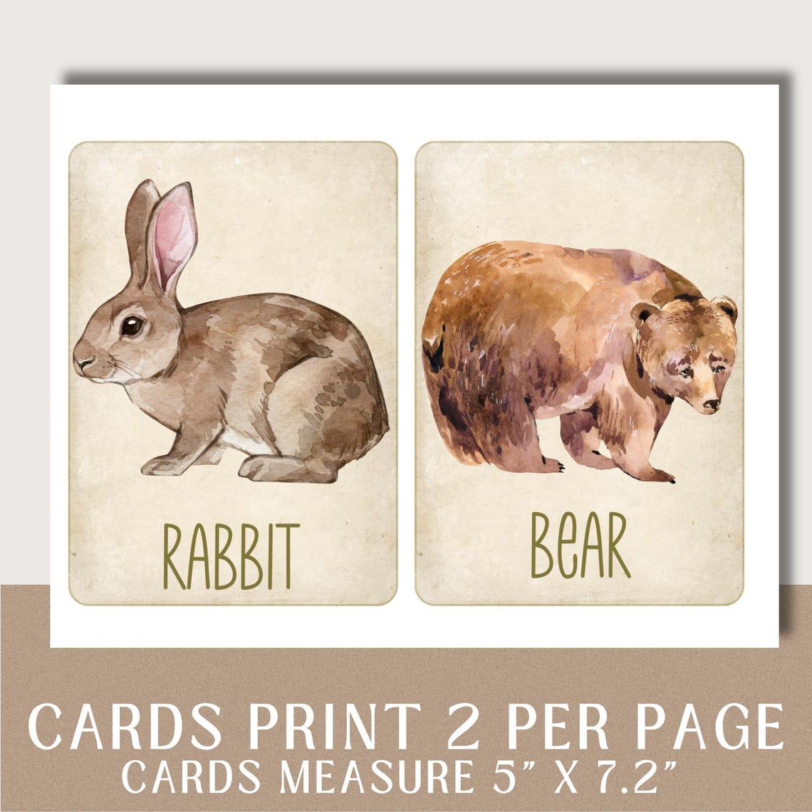 Woodland Animal Flashcards Printable Pack | 20 Nature Inspired Cards ...