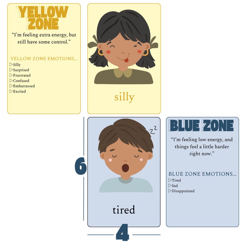 Emotion Flashcards for Kids: Regulation Zones, Calming Corner (digital ...