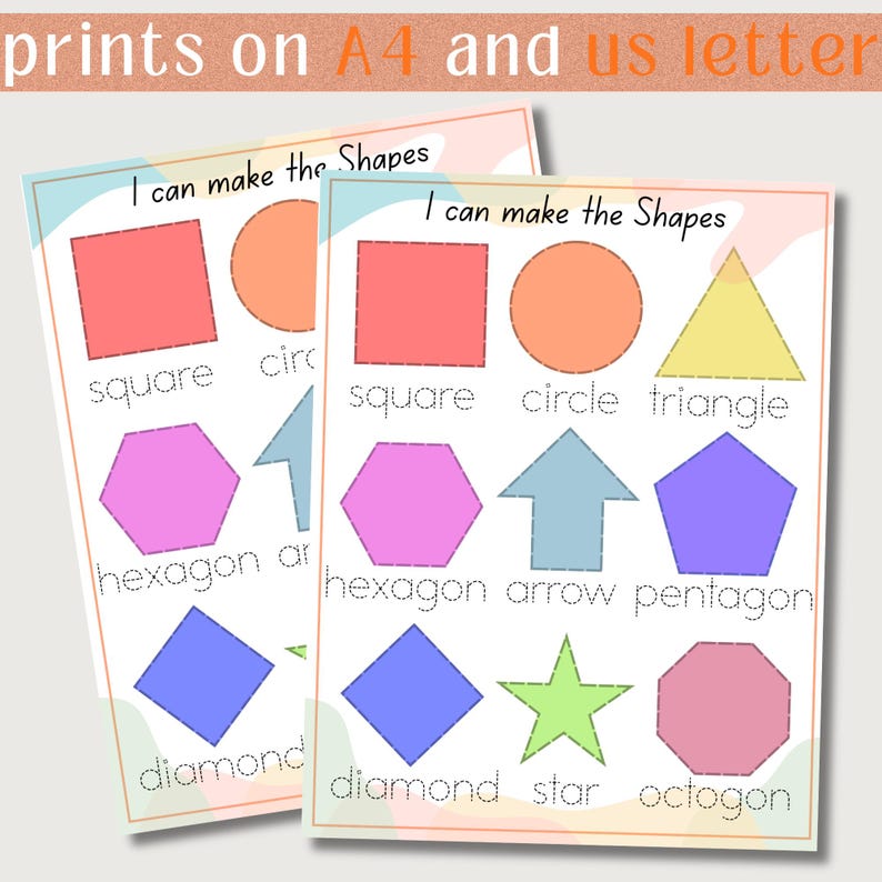 Shapes Tracing Play Dough Mat for Preschool - Etsy