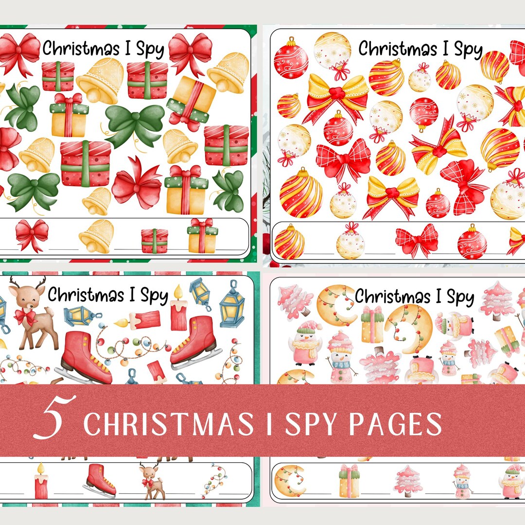 Christmas I Spy Worksheets for Preschool Classrooms - Etsy