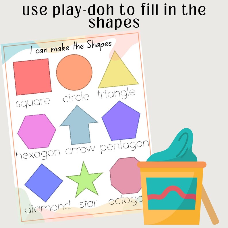 Shapes Tracing Play Dough Mat for Preschool - Etsy