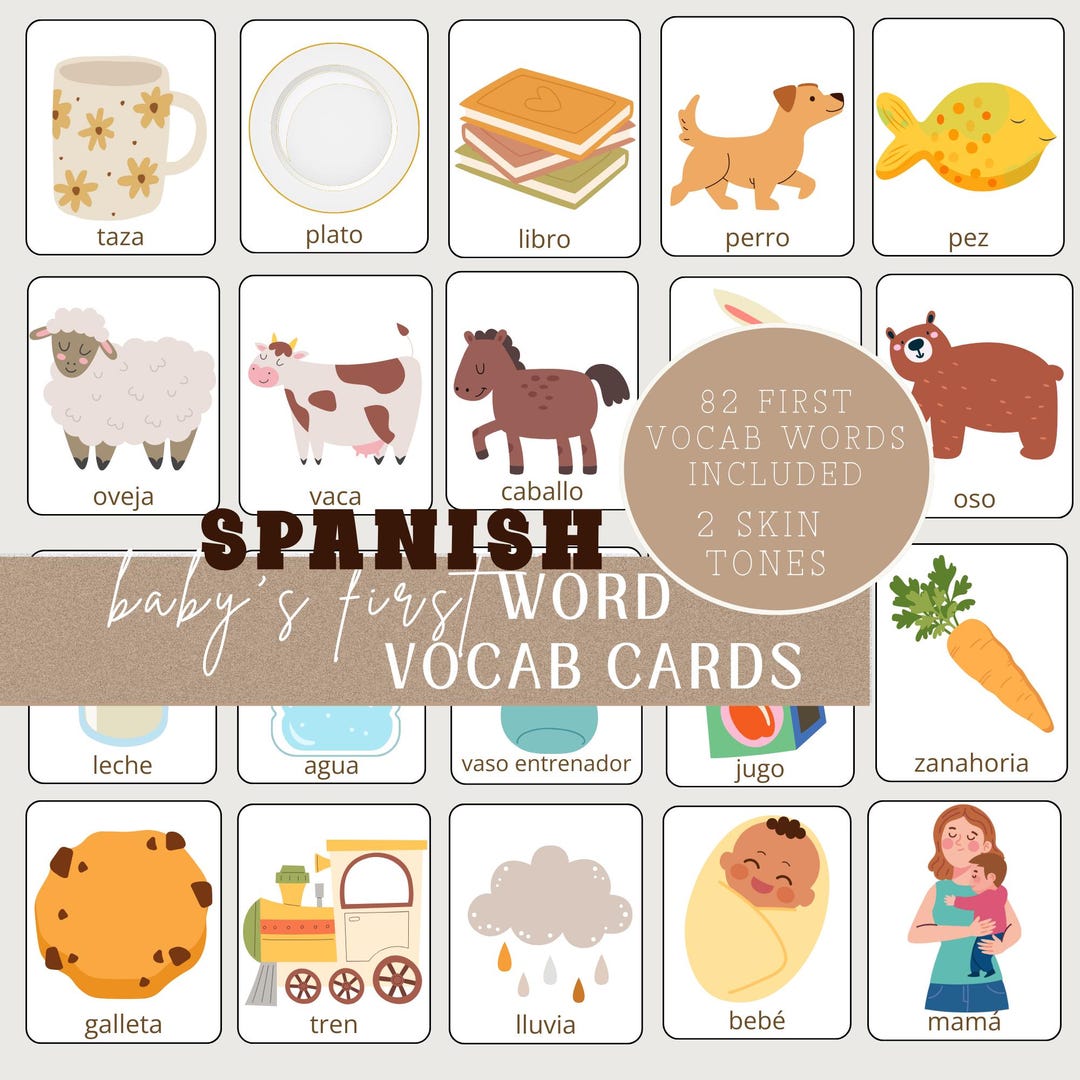 Spanish First Words Flashcards: Bilingual Learning for Toddlers (PDF ...