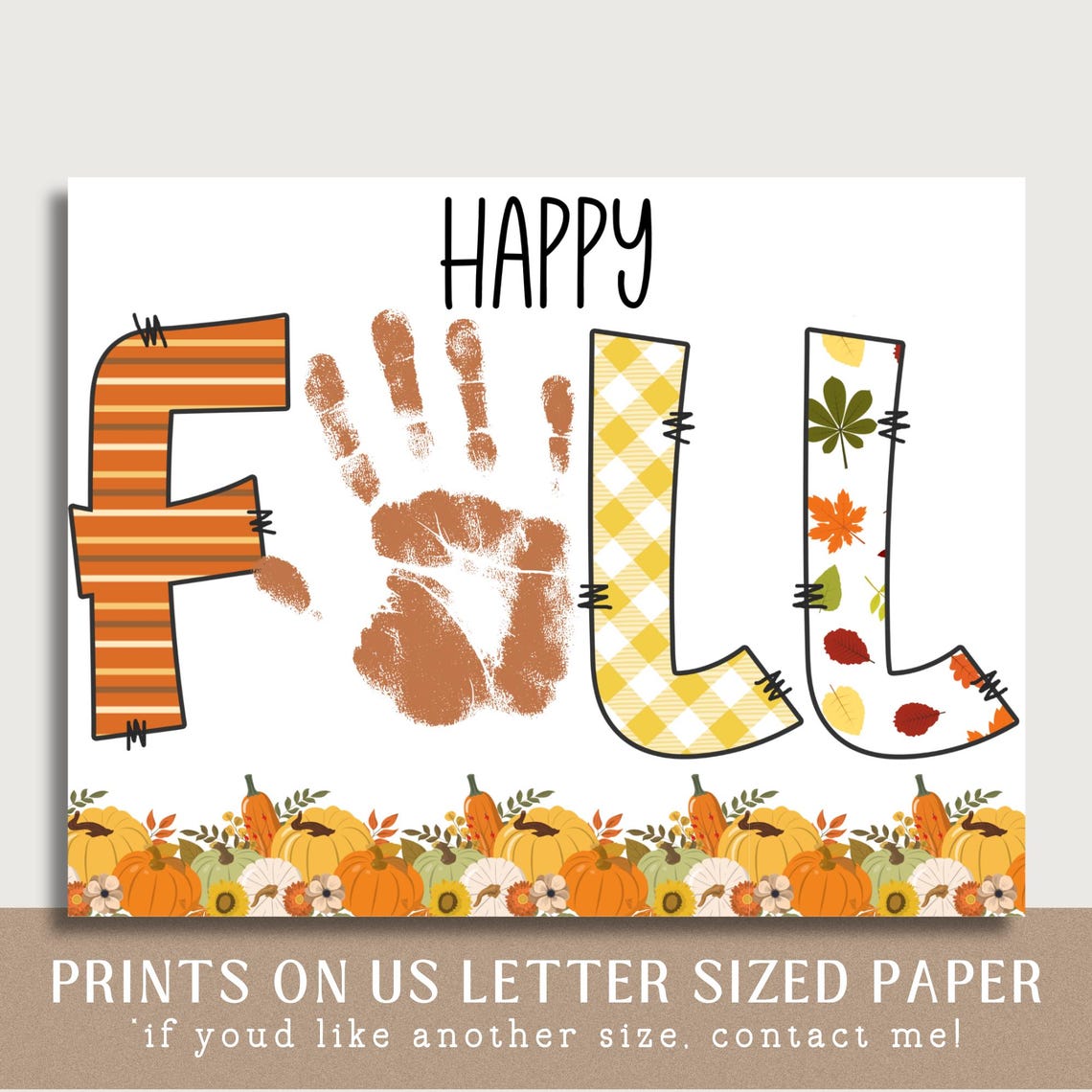 Autumn Handprint Craft: Happy Fall Handprint Art (PDF Printable) - Etsy
