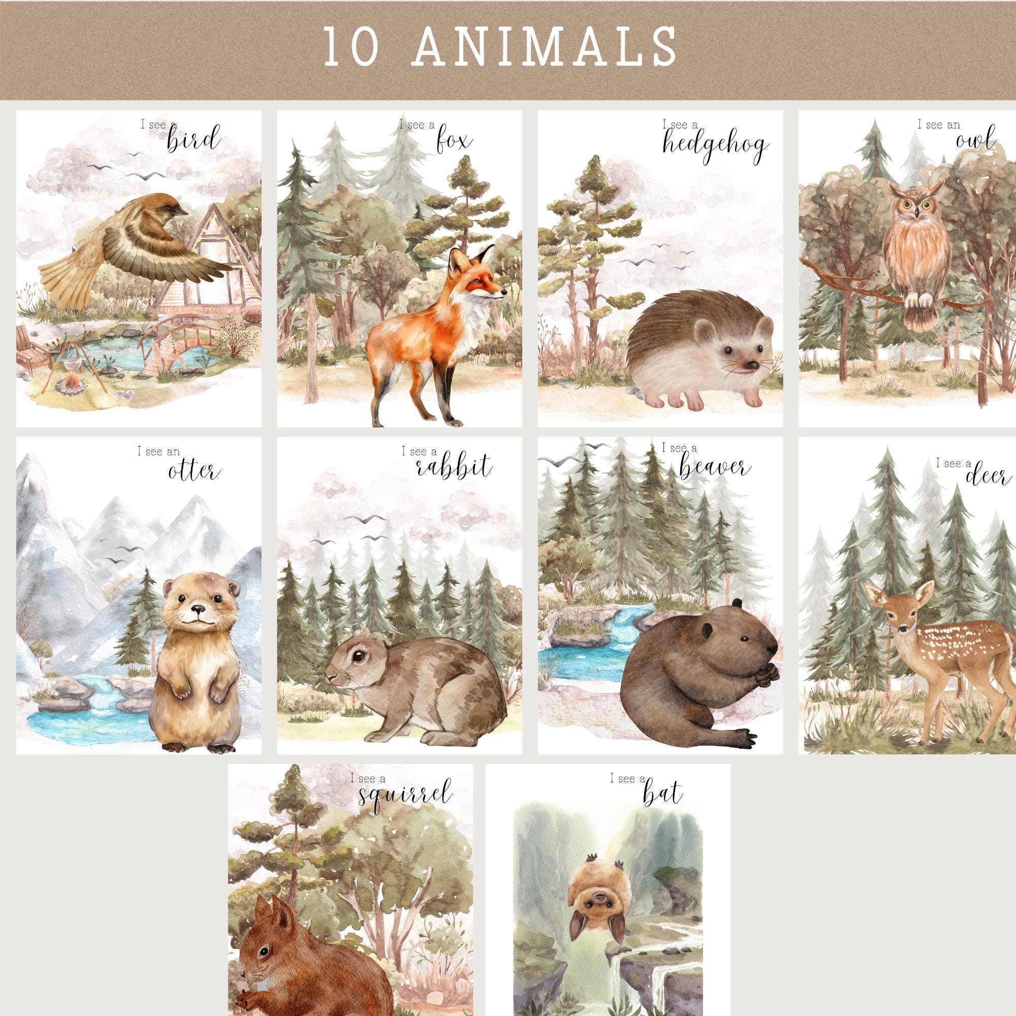 Woodland Animal Handprint Template Craft: 10 Animals (PDF Printable) - Etsy