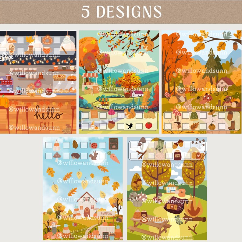 Fall I Spy Activity: Autumn Worksheet Bundle for Kids (printable PDF ...