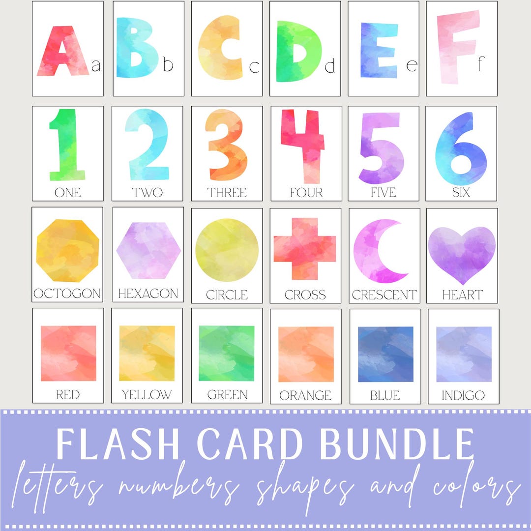 Pre-k Flashcard Bundle - Homeschool Classroom - Alphabet Colors Numbers ...