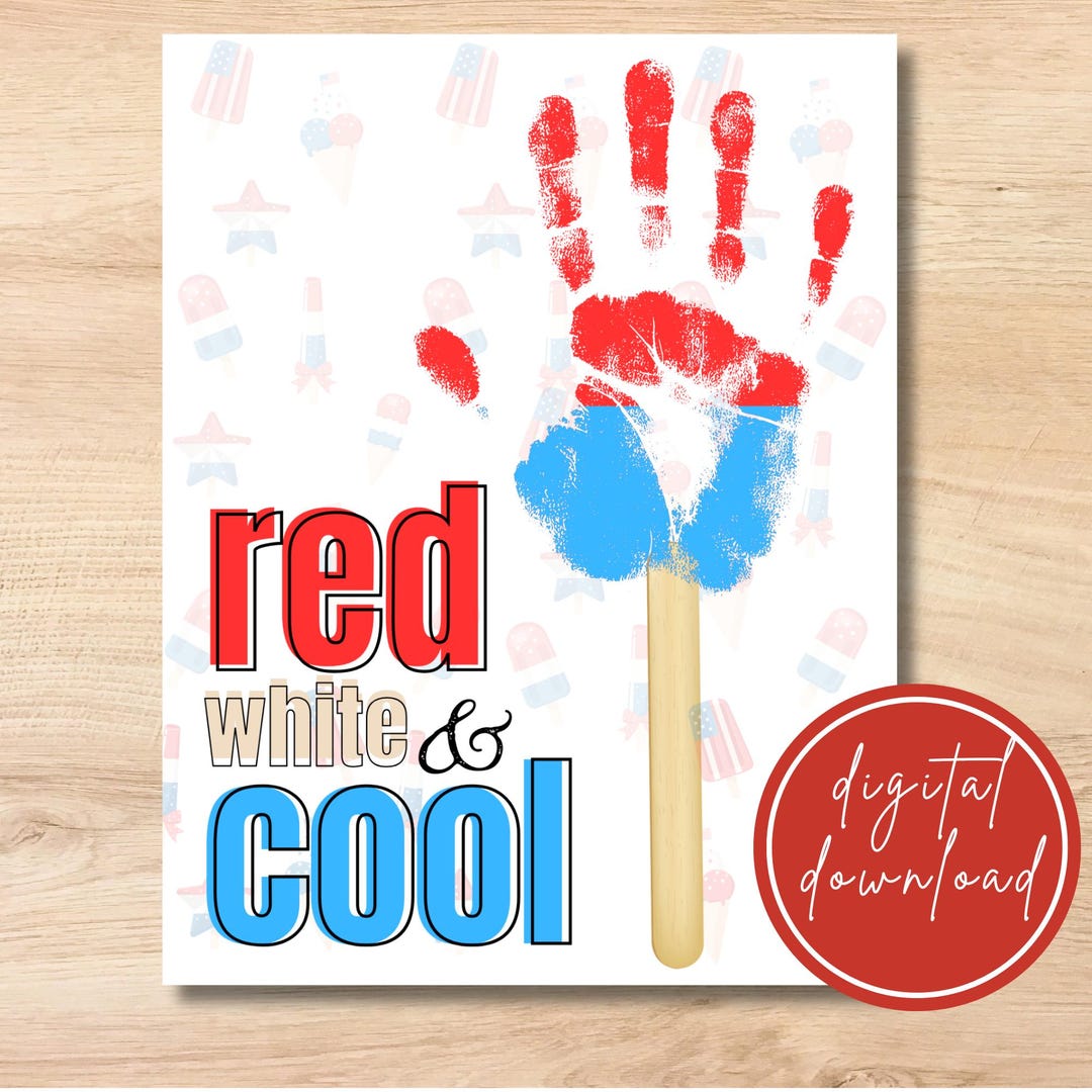4th of July Handprint Footprint Craft: Patriotic Keepsake (digital ...