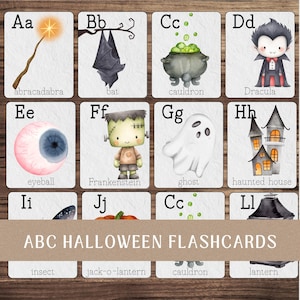 Halloween Alphabet Flashcards: ABC Printable for Toddlers & Preschool ...