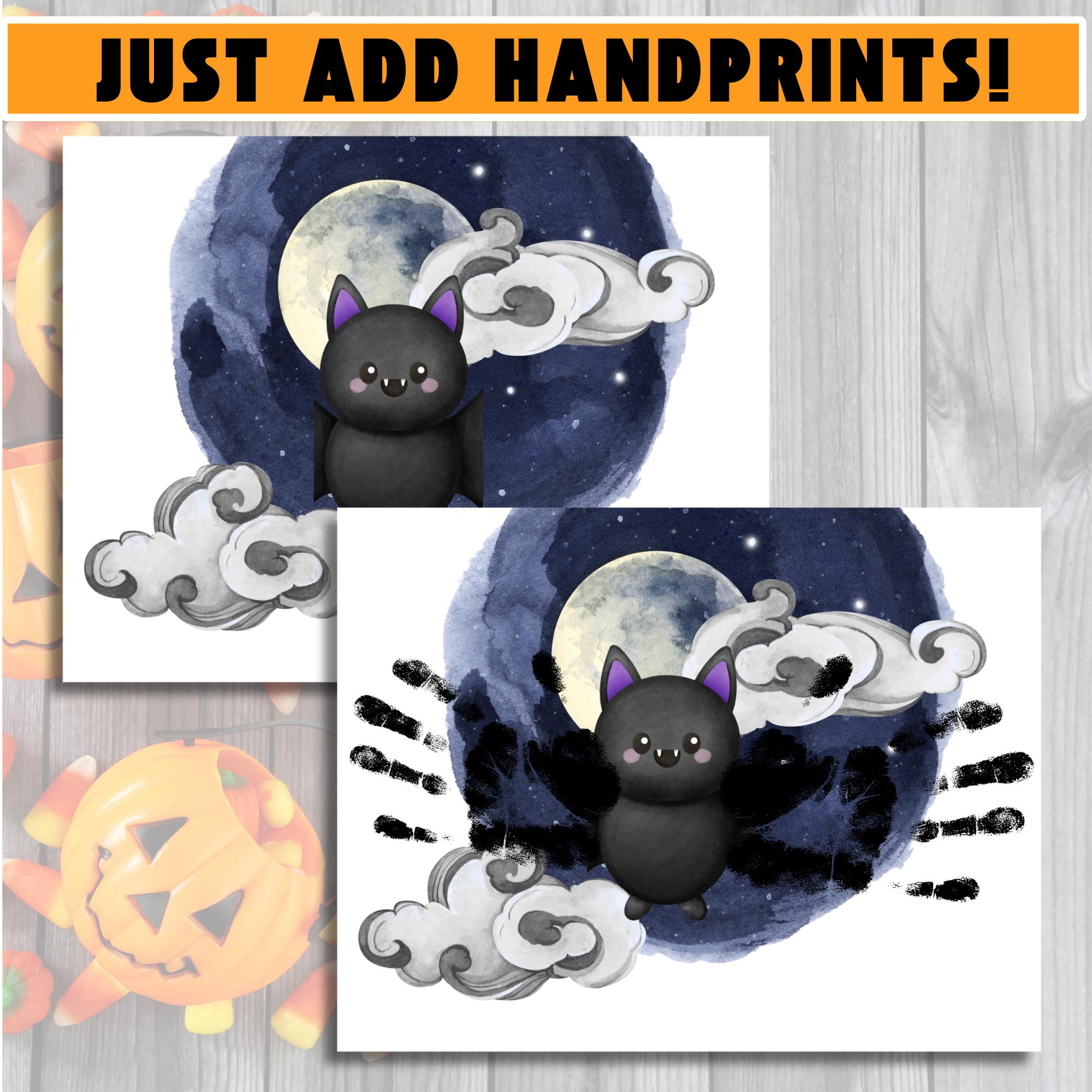 Halloween Bat Handprint Craft for Kids - Halloween Preschool Classroom ...
