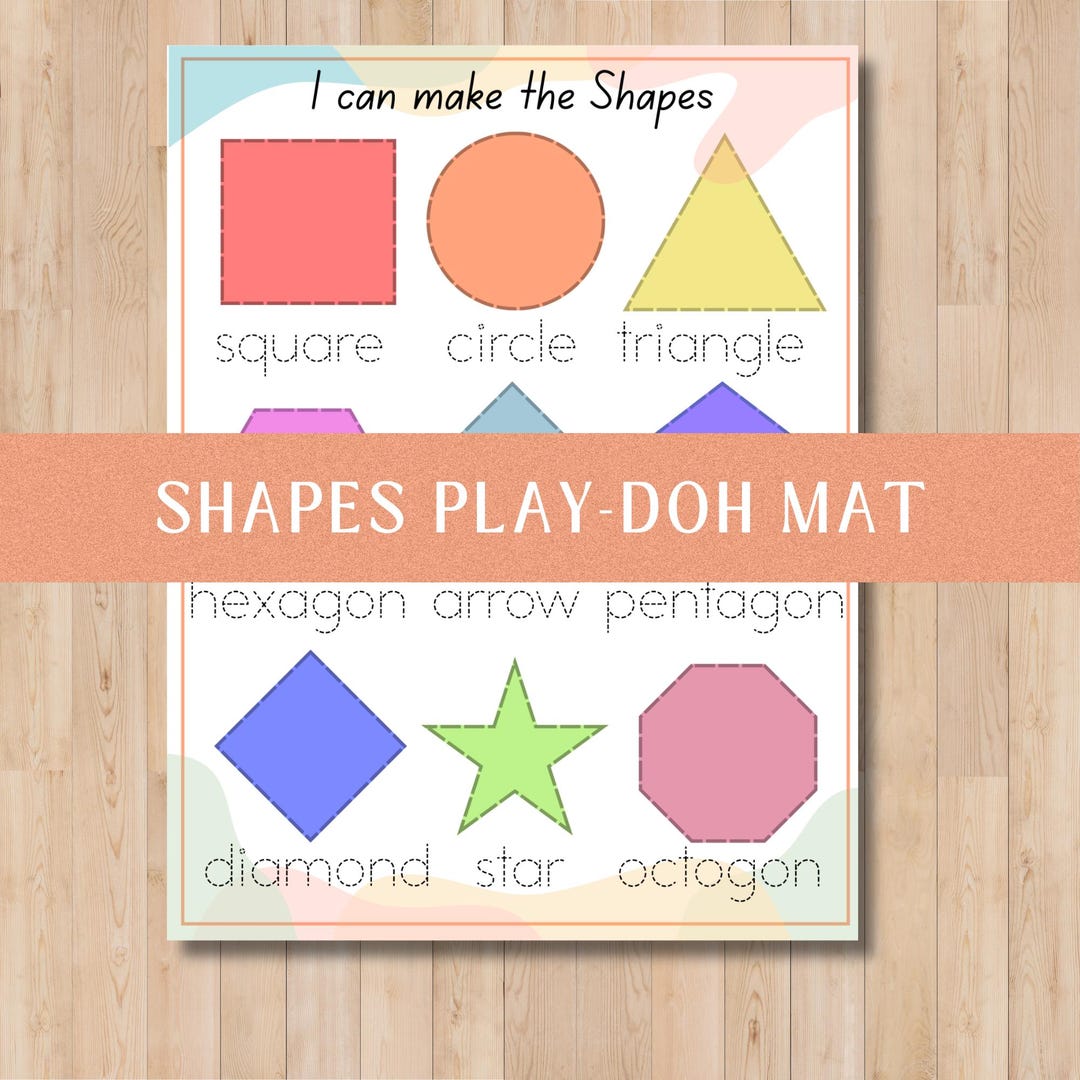Shapes Tracing Play Dough Mat for Preschool - Etsy