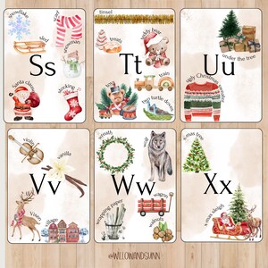 Christmas Alphabet Flashcards: Preschool Christmas Craft Printable - Etsy