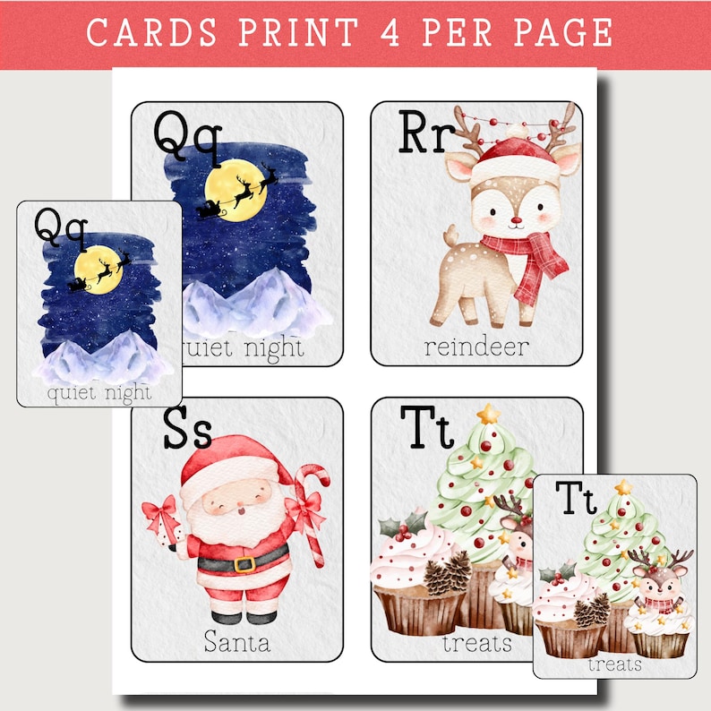 Christmas Alphabet Flashcards: ABC Printable for Toddlers & Preschool ...