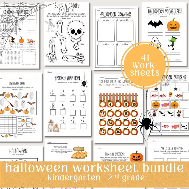 Halloween Free Printable Worksheet - Etsy