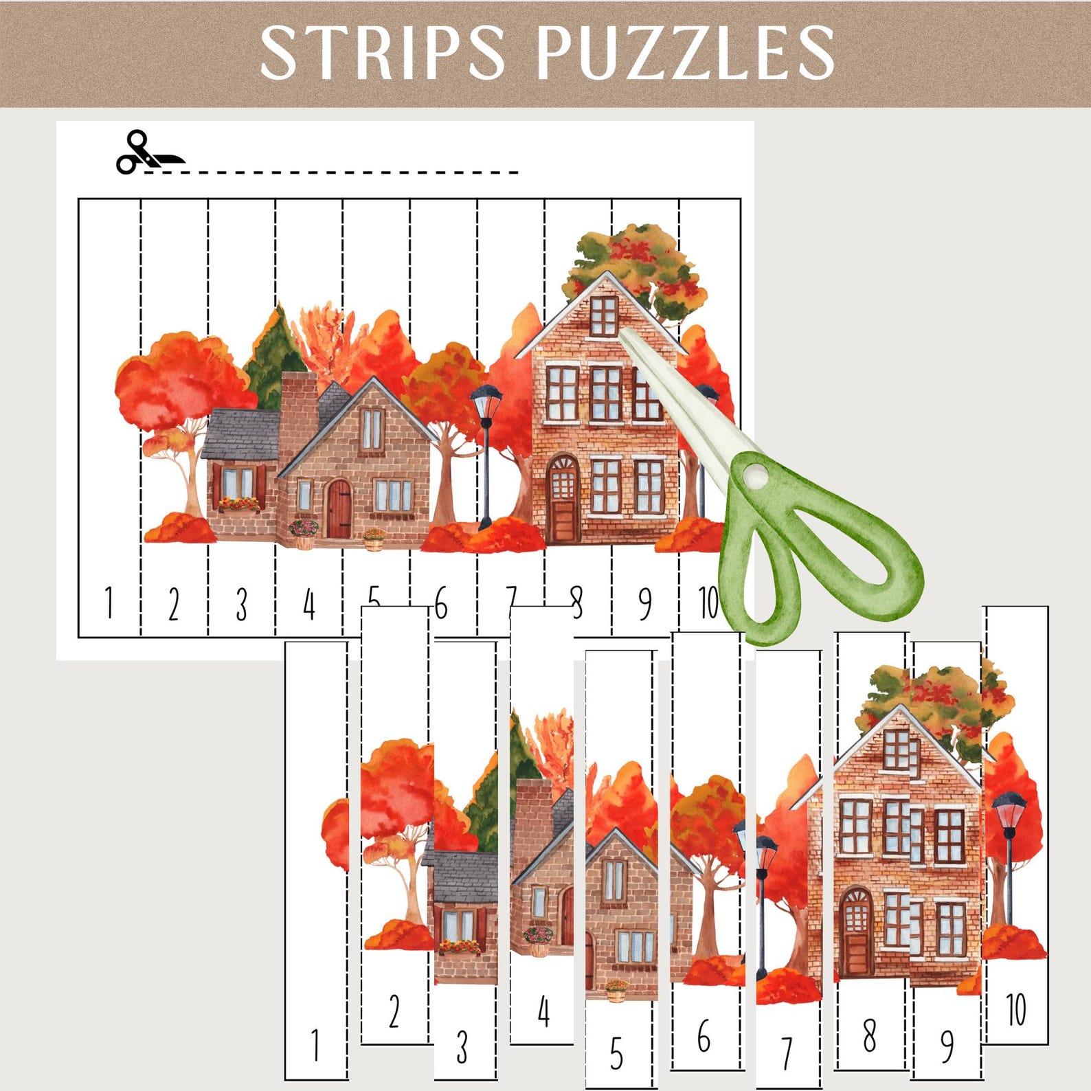 Autumn Number Puzzle Game: Montessori Math Activity (PDF Download) - Etsy