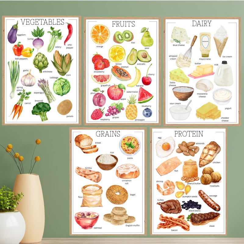 5 Food Groups Poster - Etsy