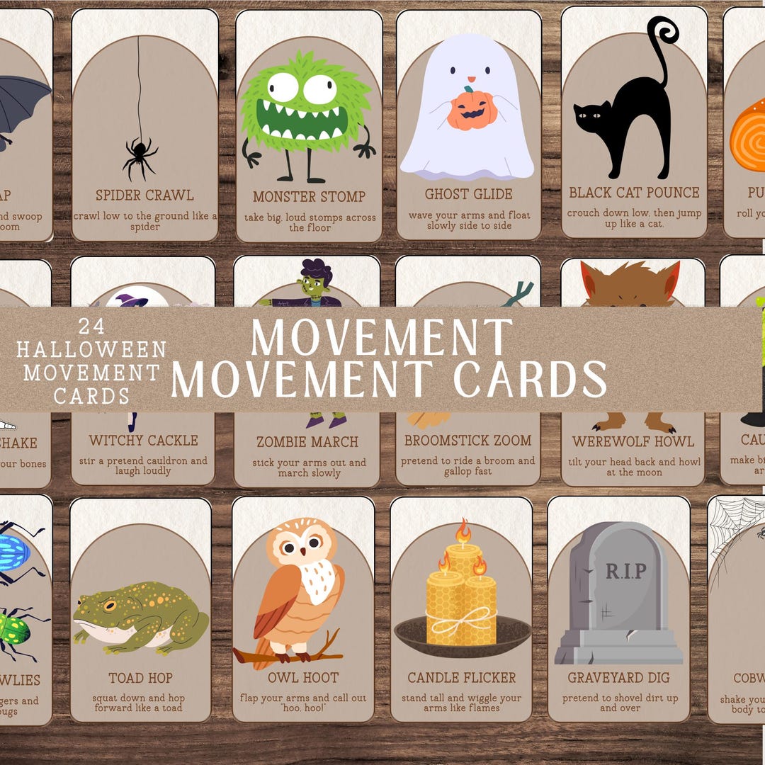 Halloween Movement Cards | Preschool Activities (PDF Printable) - Etsy