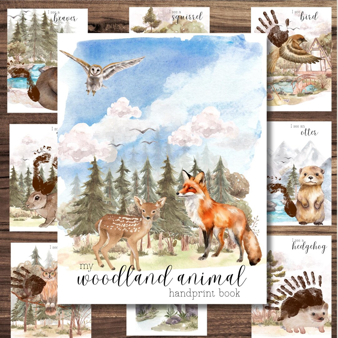 Woodland Animal Handprint Template Craft: 10 Animals (PDF Printable) - Etsy