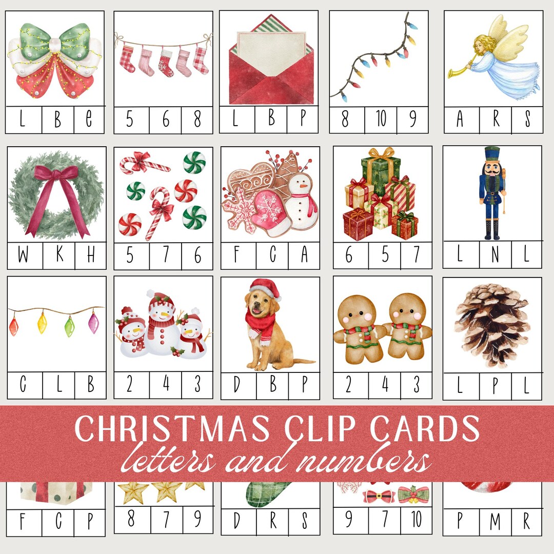 Preschool Christmas Clip Cards: Number Recgonition 1-10 - Etsy