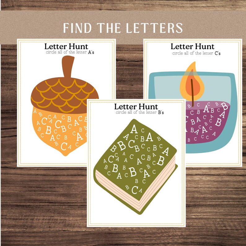 Autumn Preschool Letters Worksheets Mini Packet - Etsy