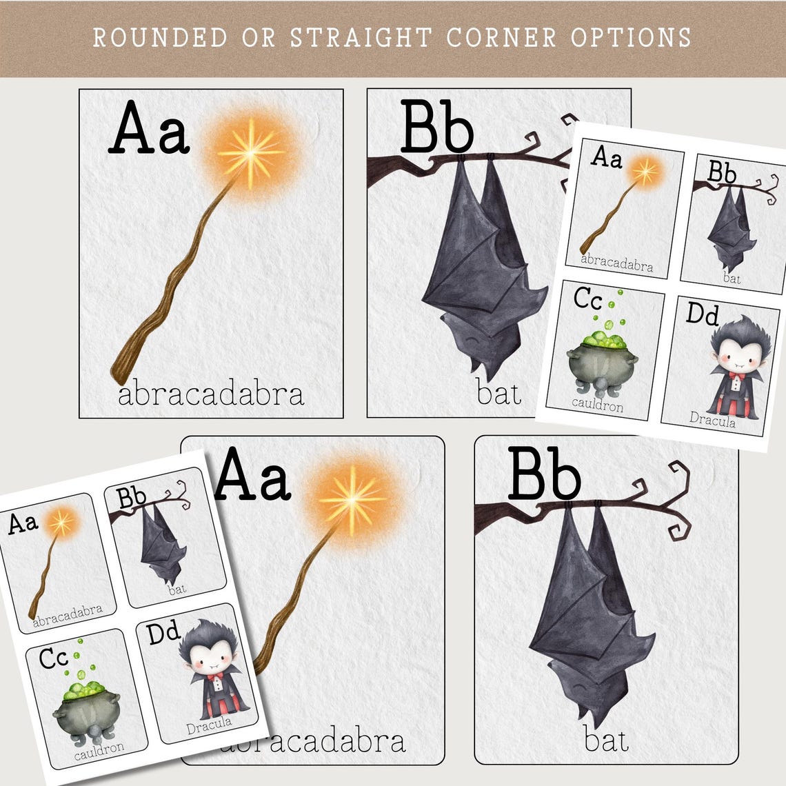 Halloween Alphabet Flashcards: ABC Printable for Toddlers & Preschool ...