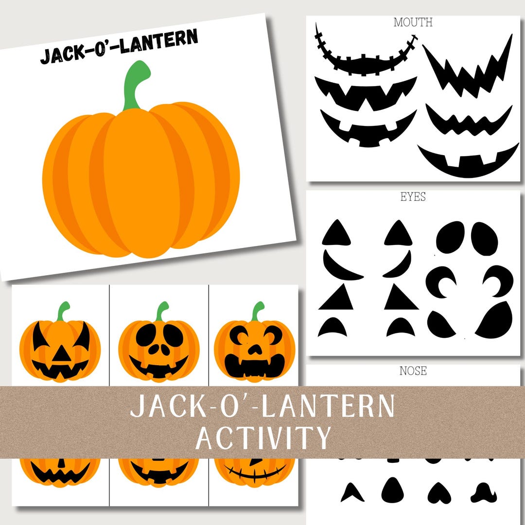 Jack-o'-lantern Craft Activity for Preschool, Kindergarten, Classrooms ...