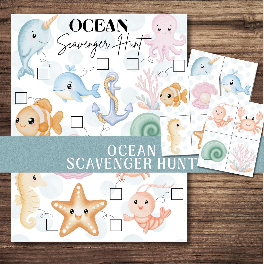 Ocean Scavenger Hunt Printable Game for Kids (PDF Printable) - Etsy