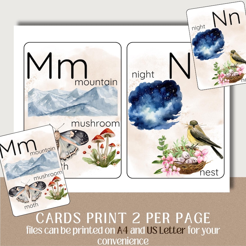 Nature ABC Flashcards: Montessori Homeschool Printable (PDF Download ...
