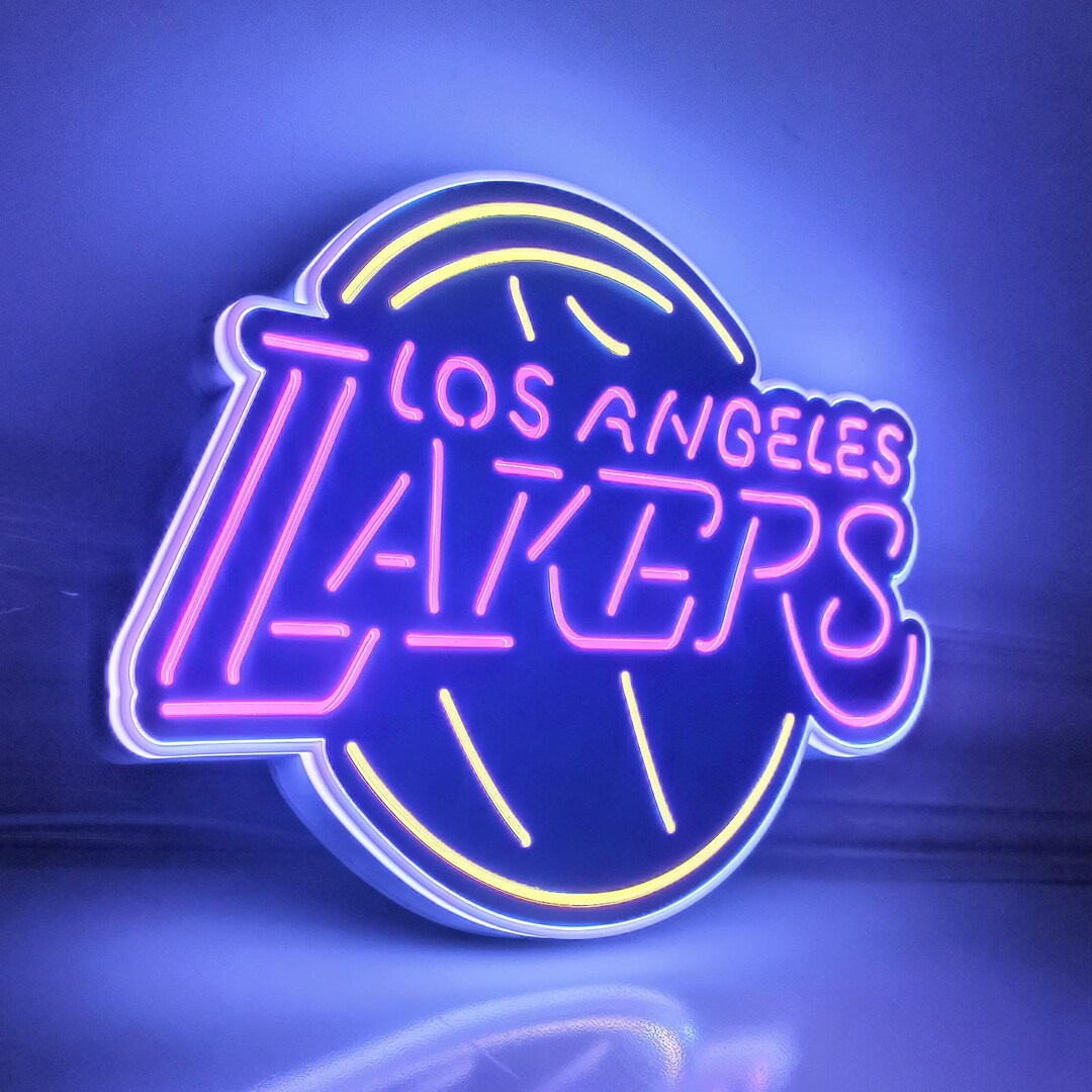 Los Angeles Lakers LED Light Box - Basketball Team Sign, Sports Bar ...
