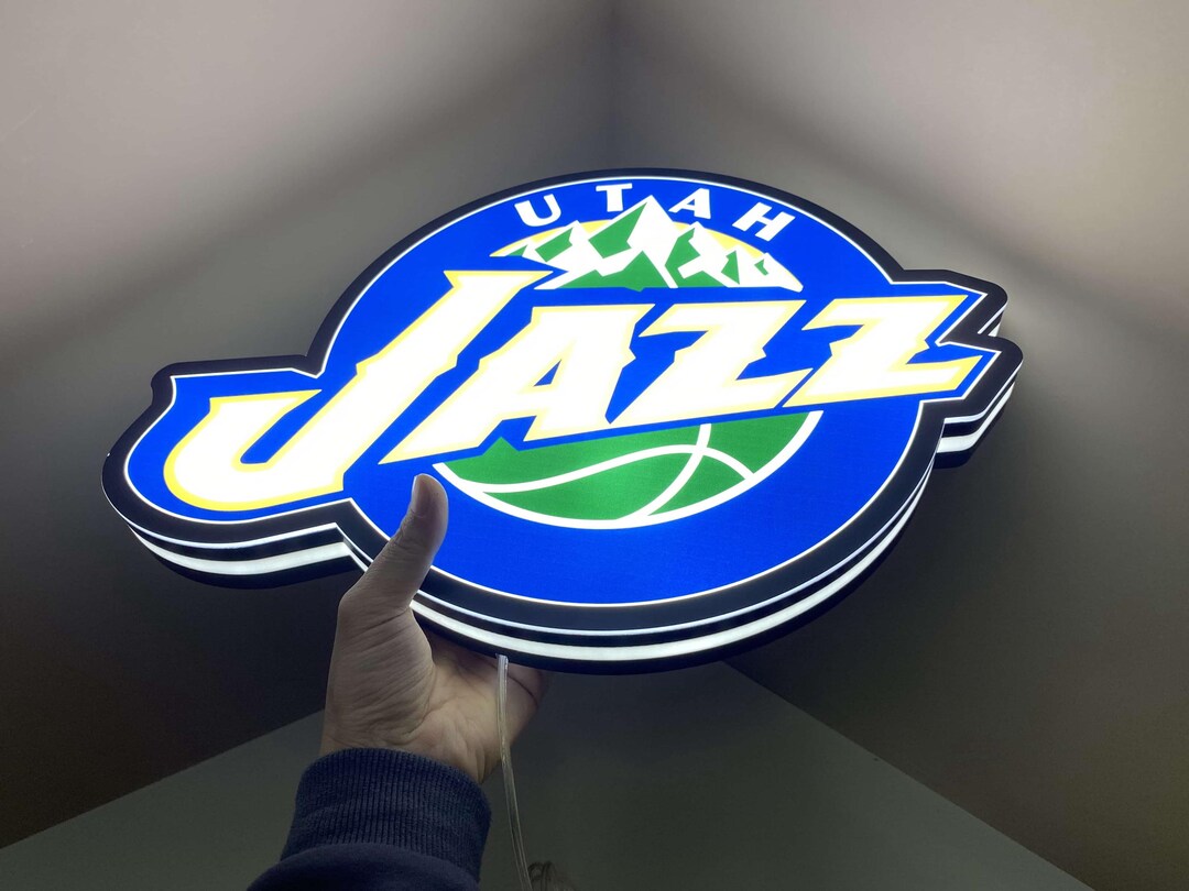 Utah Jazz LED Light Box, Custom Team Logo Sign for Basketball Fans, Man ...