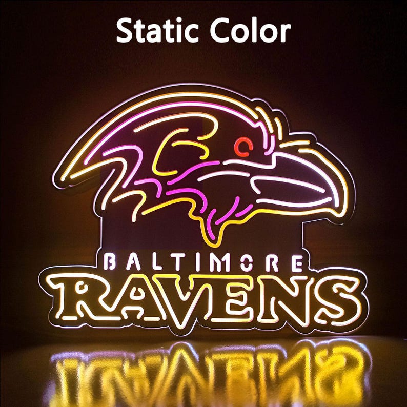 Baltimore Ravens LED Light Sign - Football Team Decor, Desktop Light ...