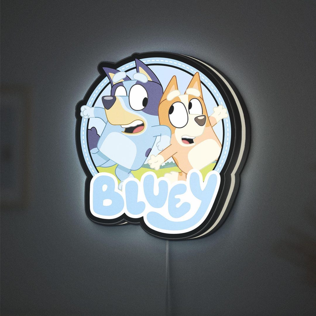 Bluey & Bingo UV Printed Acrylic Night Light, Bluey Cartoon Character ...