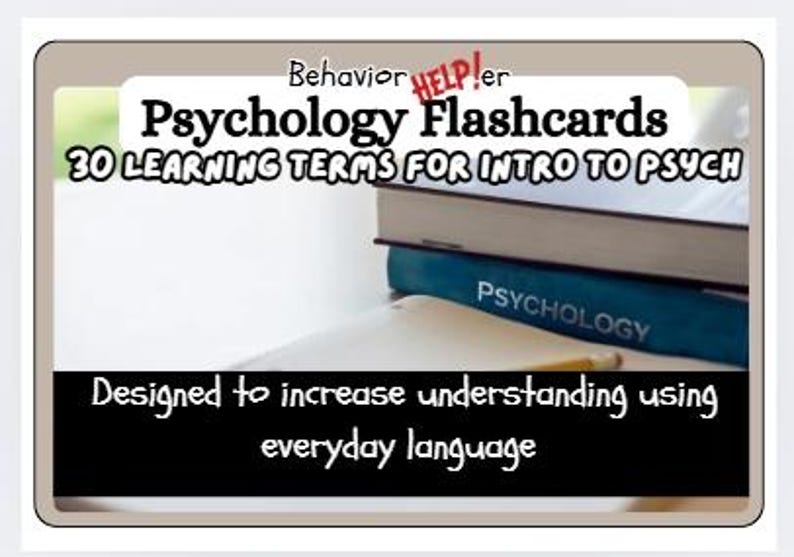 Flashcards for Intro to Psychology Learning Unit-over 30 Key Terms on ...