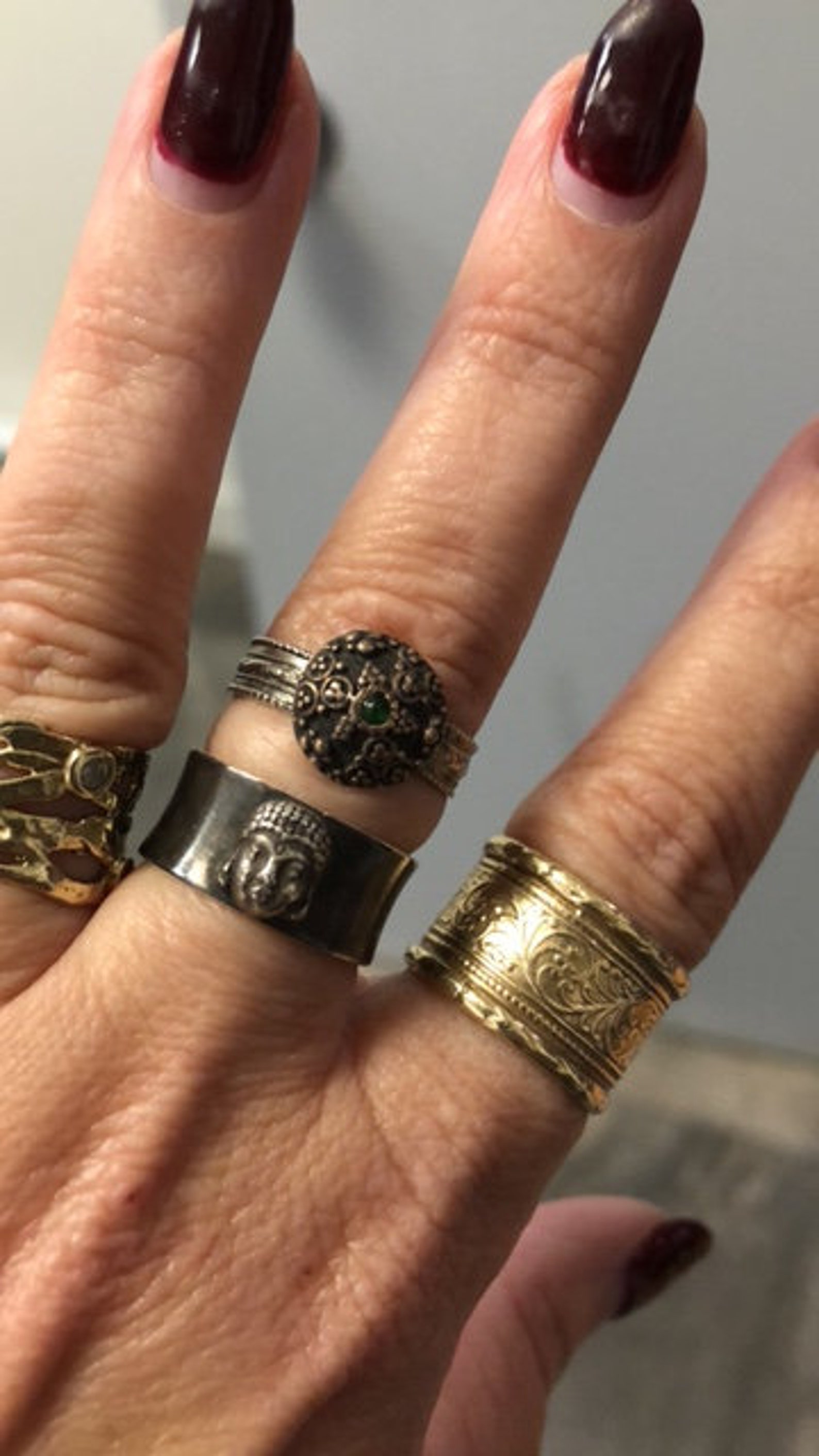 Buddha Ring Sterling Silver Ring Zen Ring Oxidized Silver - Etsy