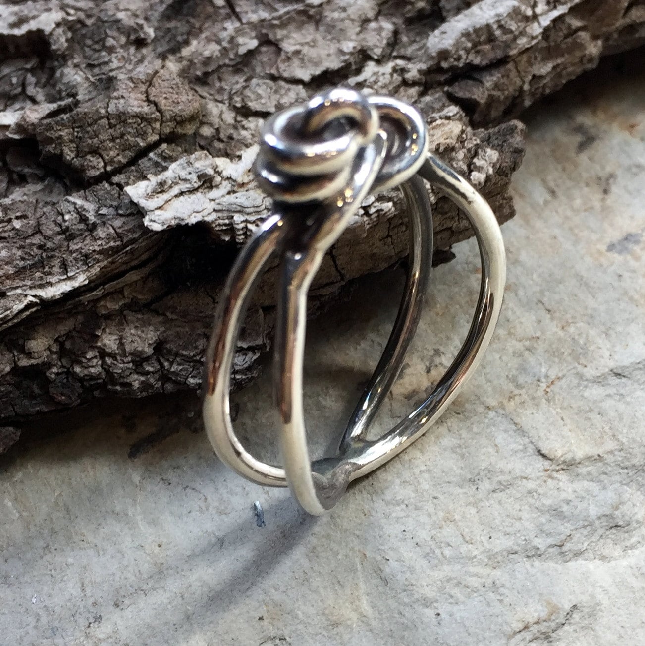 Sterling Silver Ring, Wire Ring, Interlaced Circles Ring, Wedding Band ...