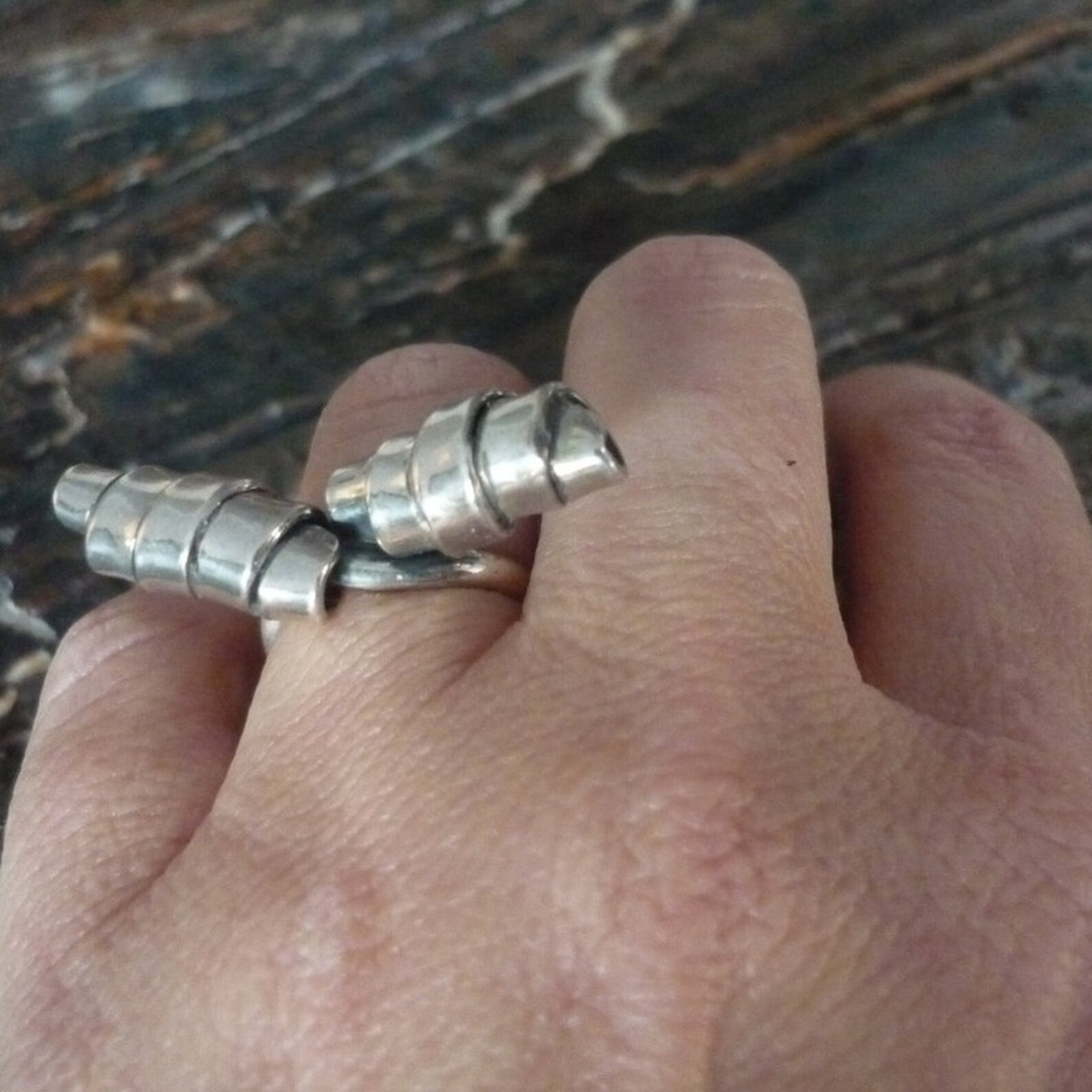Organic Silver Ring Sterling Silver Ring Wire Wrapped Ring - Etsy