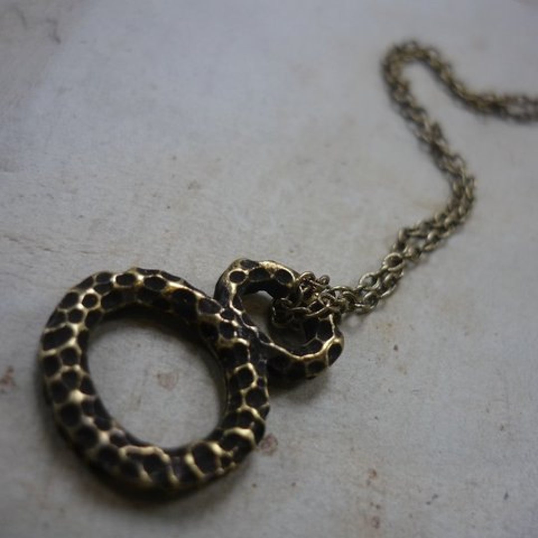 Number Eight Pendant, Layering Necklace, Two Circles Necklace ...