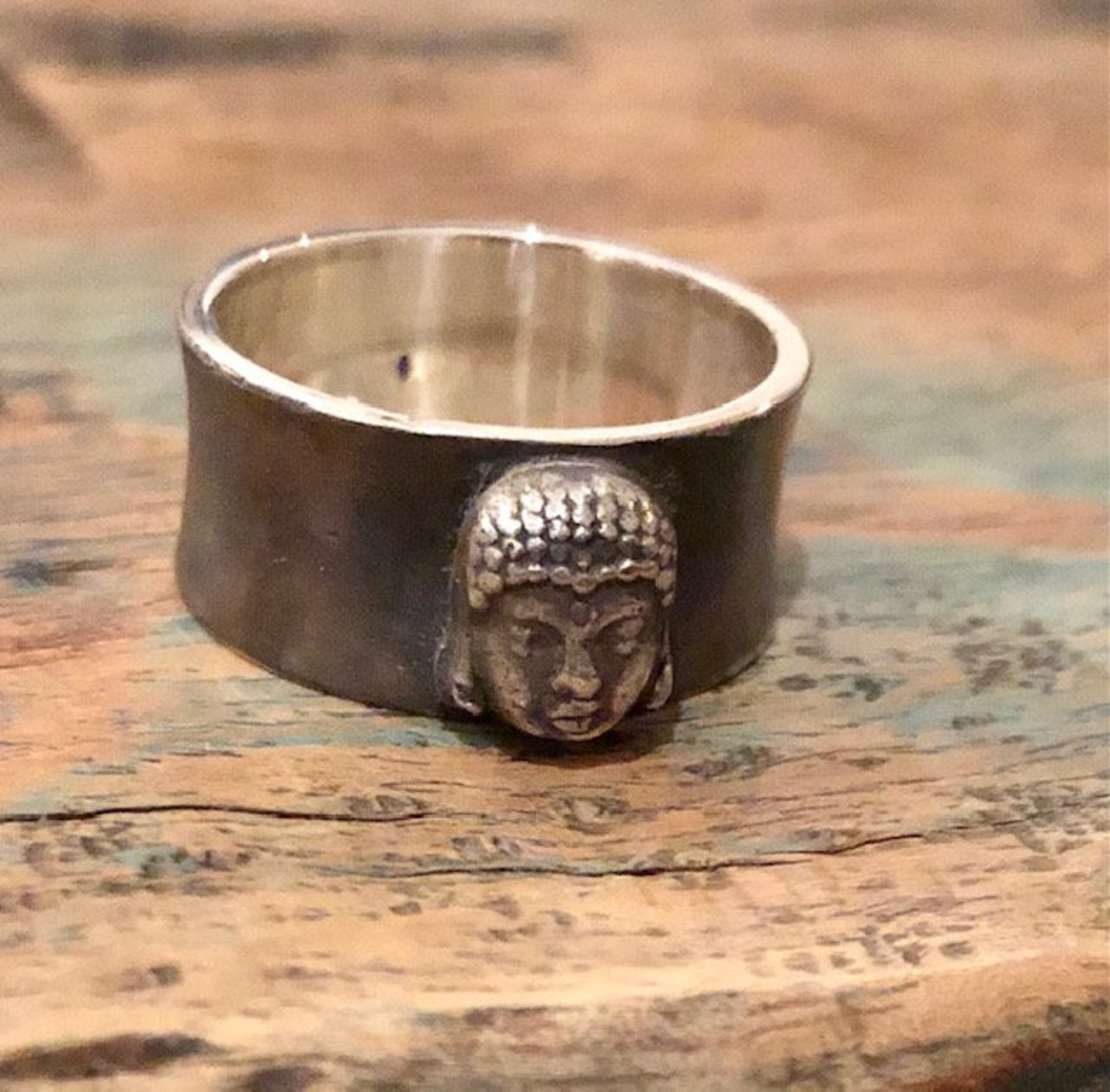 Buddha Ring Sterling Silver Ring Zen Ring Oxidized Silver - Etsy