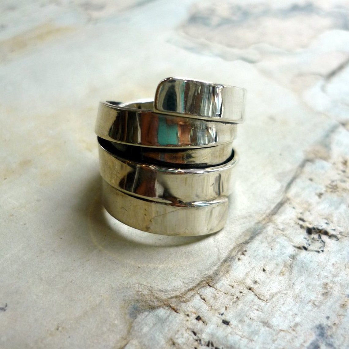 Sterling Silver Ring Silver Wire Wrapped Ring Wide Silver - Etsy