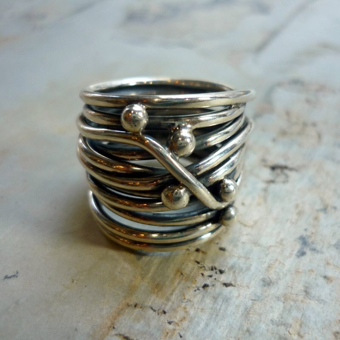 Sterling Silver Ring Wire Wrapped Silver Ring Silver Ring - Etsy
