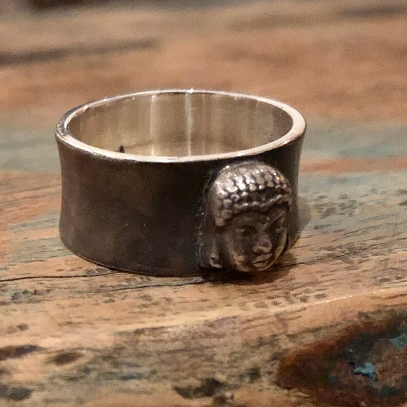 Buddha Ring Sterling Silver Ring Zen Ring Oxidized Silver - Etsy