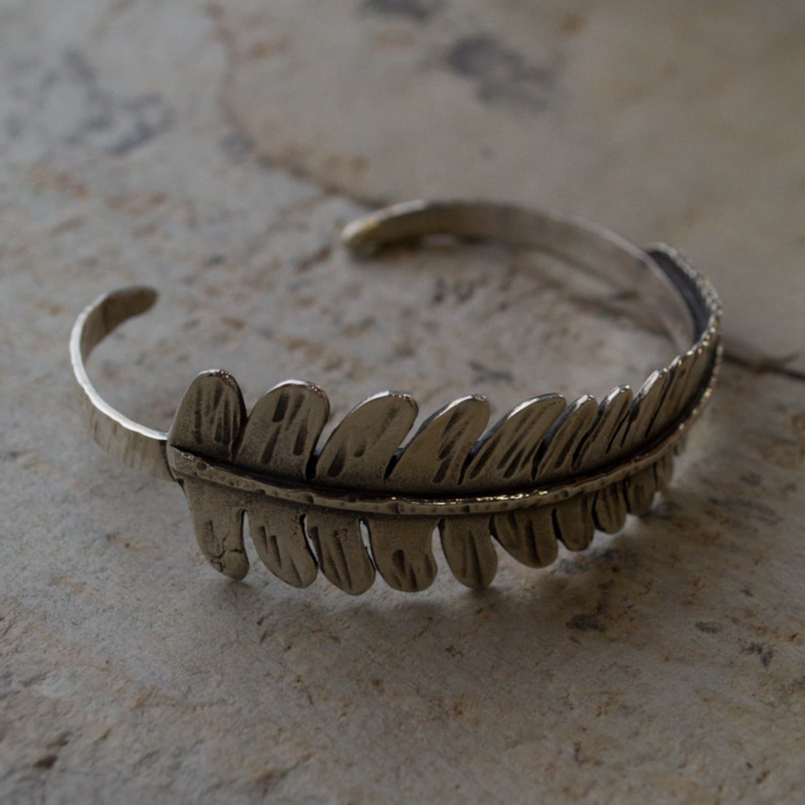 Leaf Cuff Bracelet Sterling Silver Cuff Organic Bracelet | Etsy