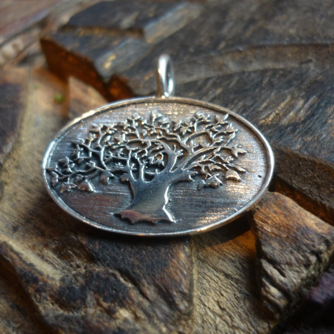 Tree of Life Silver Pendant, Oval Silver Pendant, Tree Shape Pendant ...