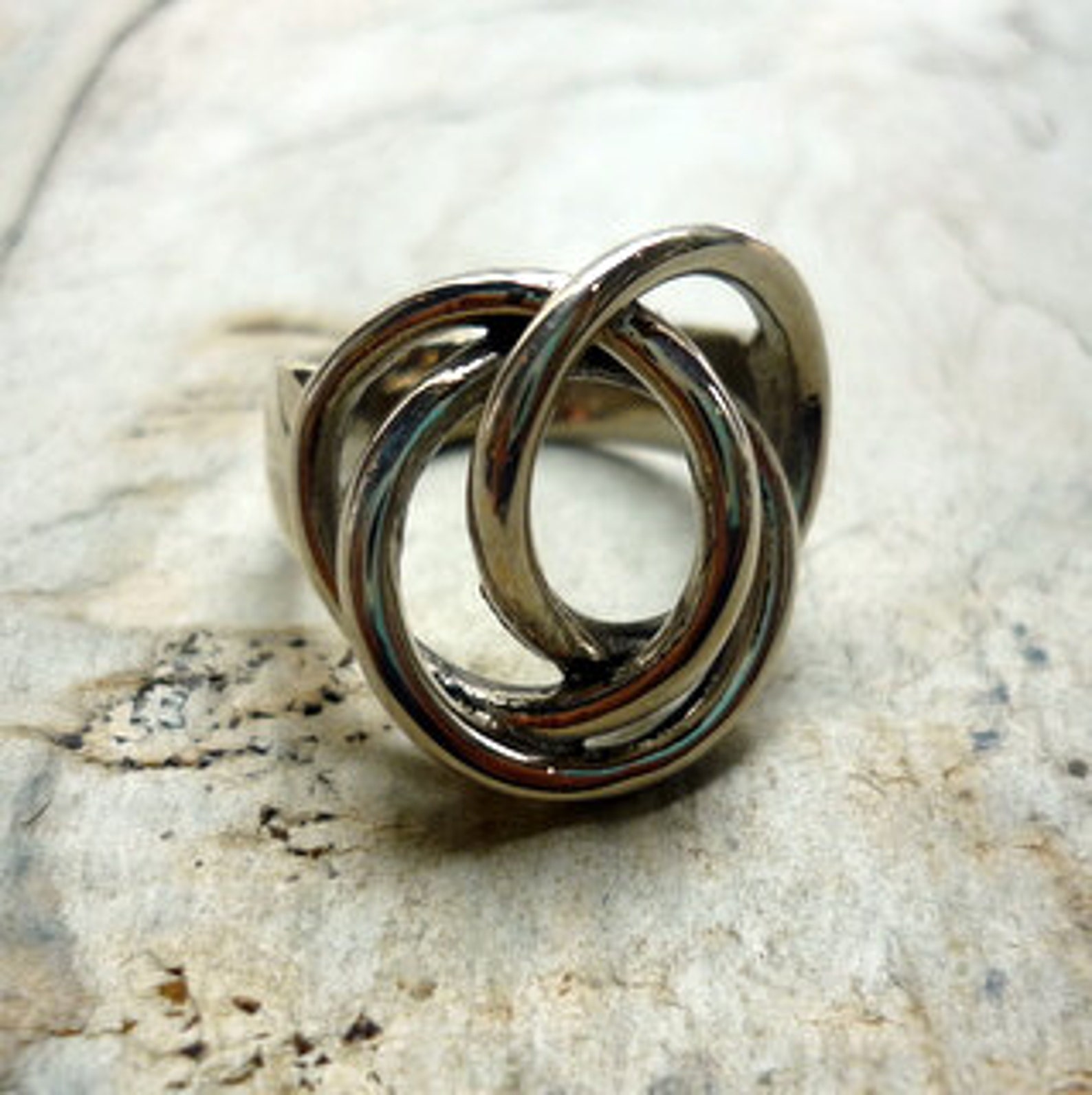 Sterling Silver Ring Silver Wire Ring Three Interlaced - Etsy