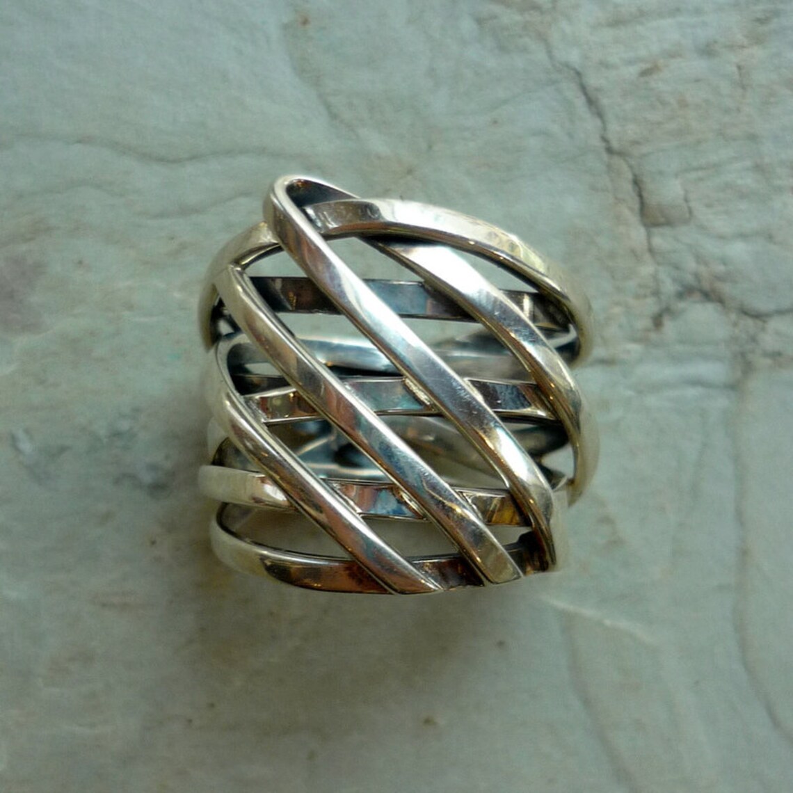 Silver Wire Wrapped Ring Sterling Silver Ring Wide Silver - Etsy Canada