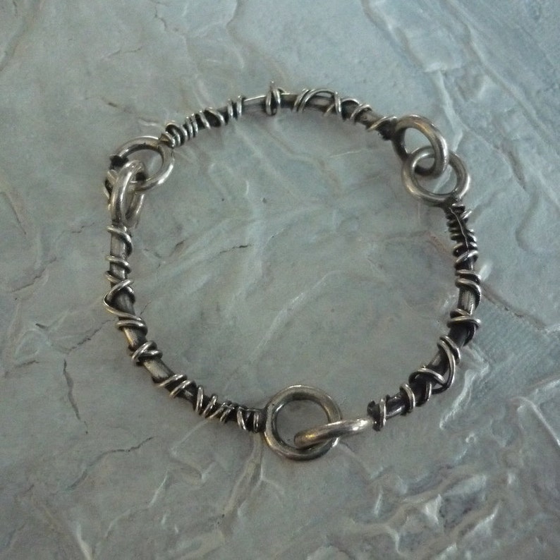Sterling Silver Bracelet Silver Wire Wrapped Bracelet - Etsy