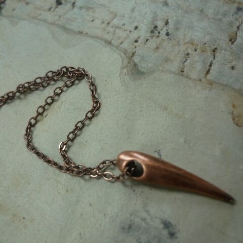 Dainty Spike Necklace Copper Spike Pendant Dainty Necklace | Etsy