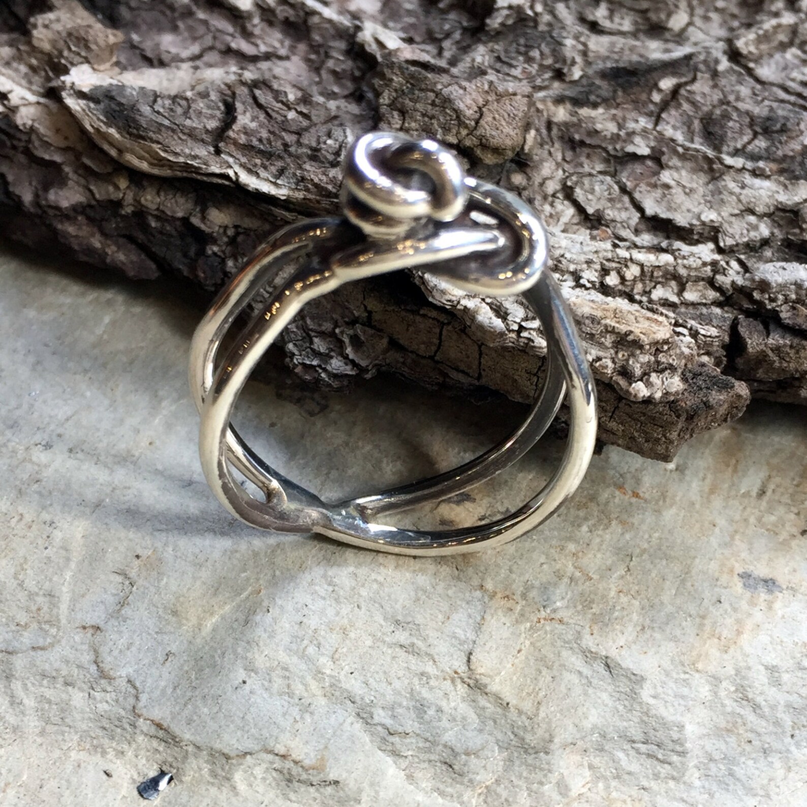 Sterling Silver Ring, Wire Ring, Interlaced Circles Ring, Wedding Band ...